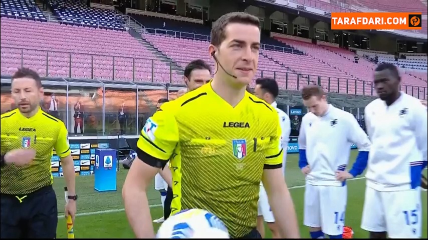 تونل افتخار بازیکنان سمپدوریا برای بازیکنان اینتر پیش از شروع بازی دو ...